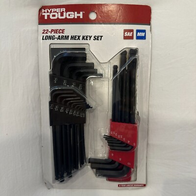 HYPER TOUG 22-PC Rust Resistance Straight Ball End LONG ARM HEX KEY SET ...