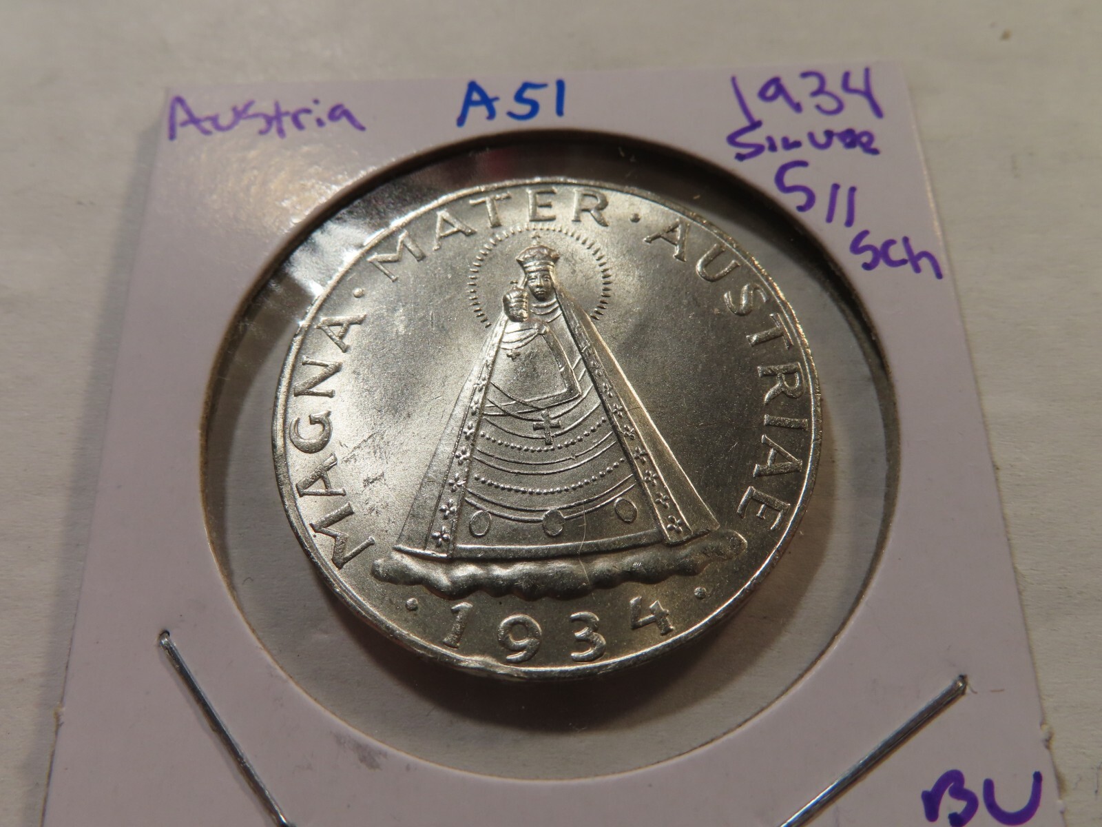 A51 Austria 1934 Silver 5 Schilling BU | eBay