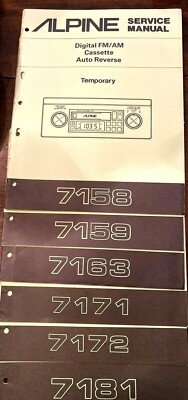 ALPINE 7171, 7172 FACTORY SERVICE MANUAL Pick your manual | eBay
