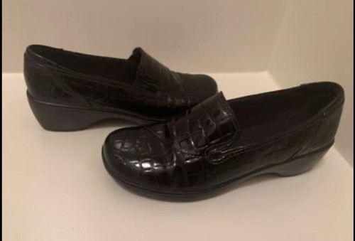 Clarks bendables shiny black size 8 clogs shoes | eBay