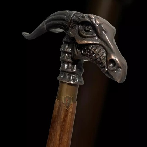 Solid Brass Antique Dragon head Handle Wooden Walking Stick Designer ...