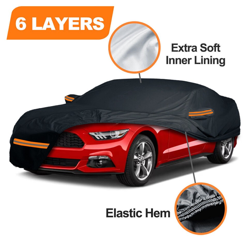 6 Layer CUSTOM FIT Ford Mustang GT Car Cover Outdoor 100% Waterproof ...