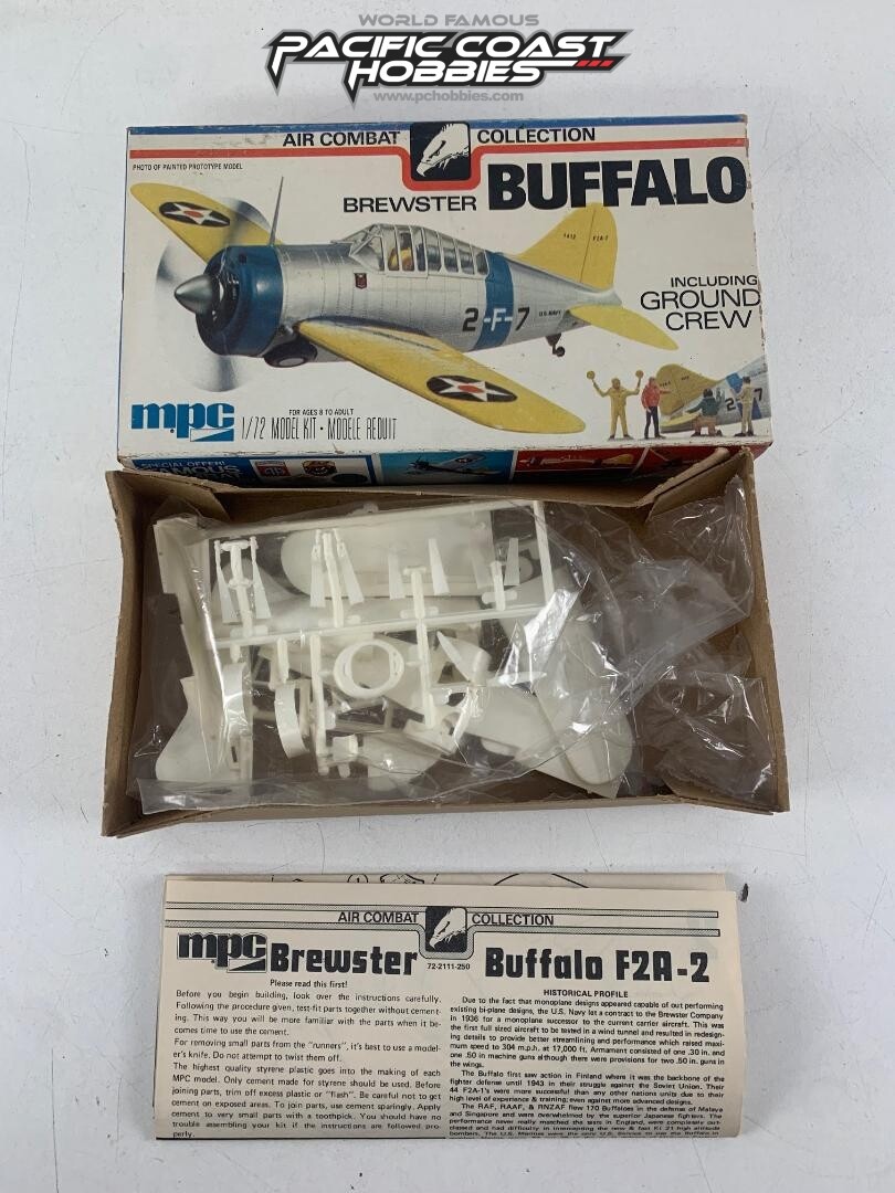 Vintage Plastic Model MCP 1:72 Brewster Buffalo with Ground Crew Kit 2 ...