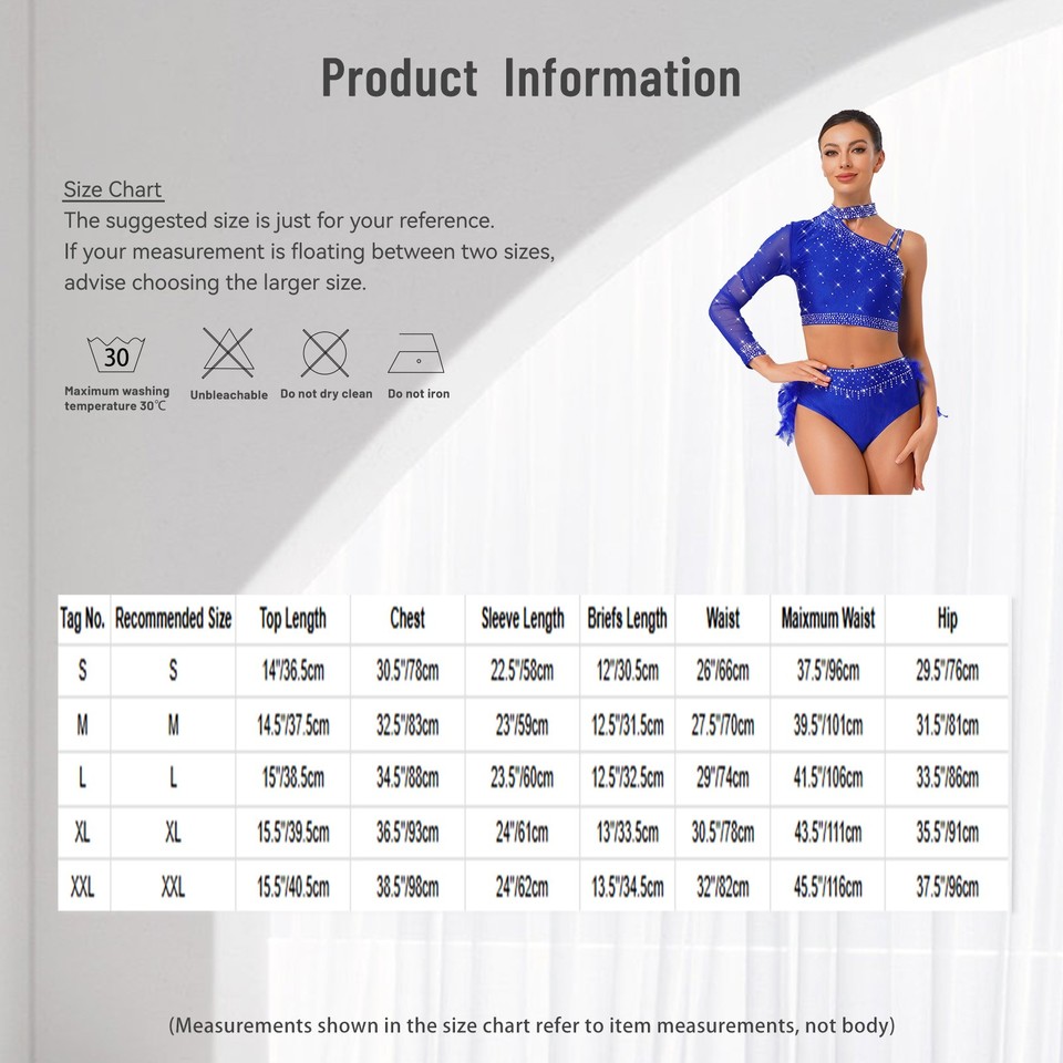 Womens Set Club Dancewear Leotards Outfits Party Rhinestone Rumba Dance ...