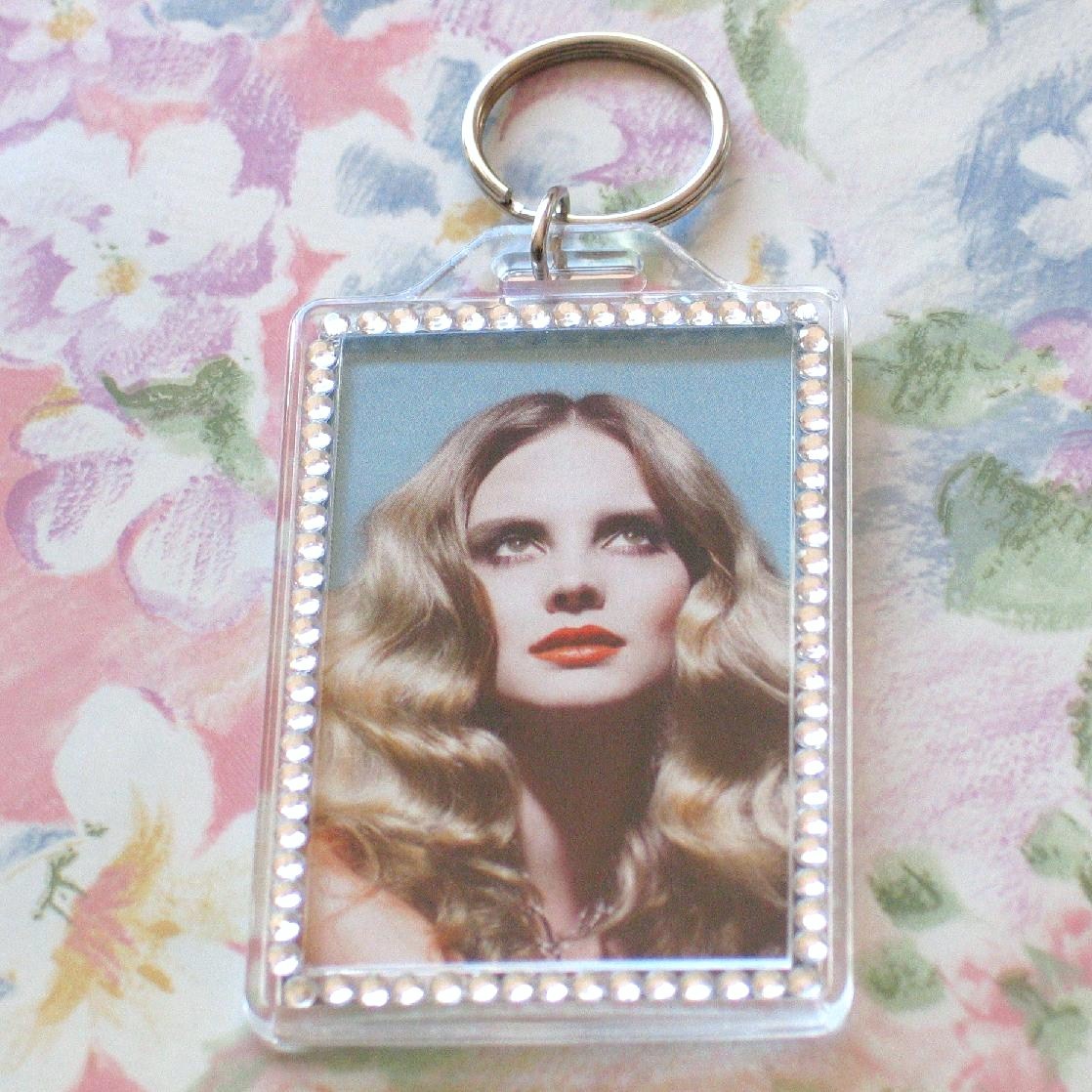 30x Blank Green-Silver Gemstone Acrylic Keyrings 70x45mm Photo key ring ...