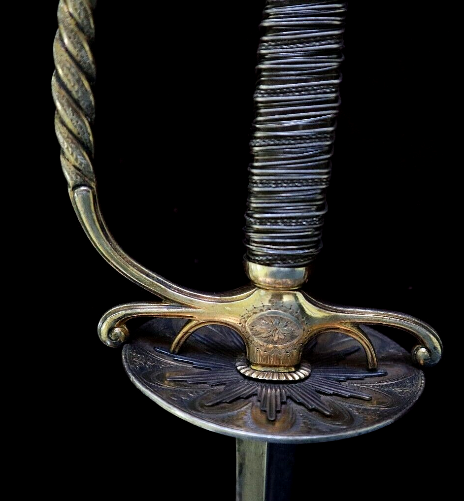 REVOLUTIONARY WAR SILVER HILT HALLMARKED WILLIAM KINMAN GOLD PLATE ...