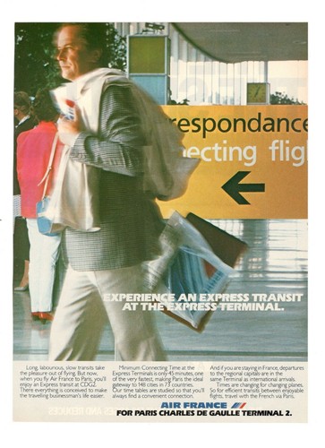 Air France Airlines Advertising 1 Page 1982 Express Transit Airport ...