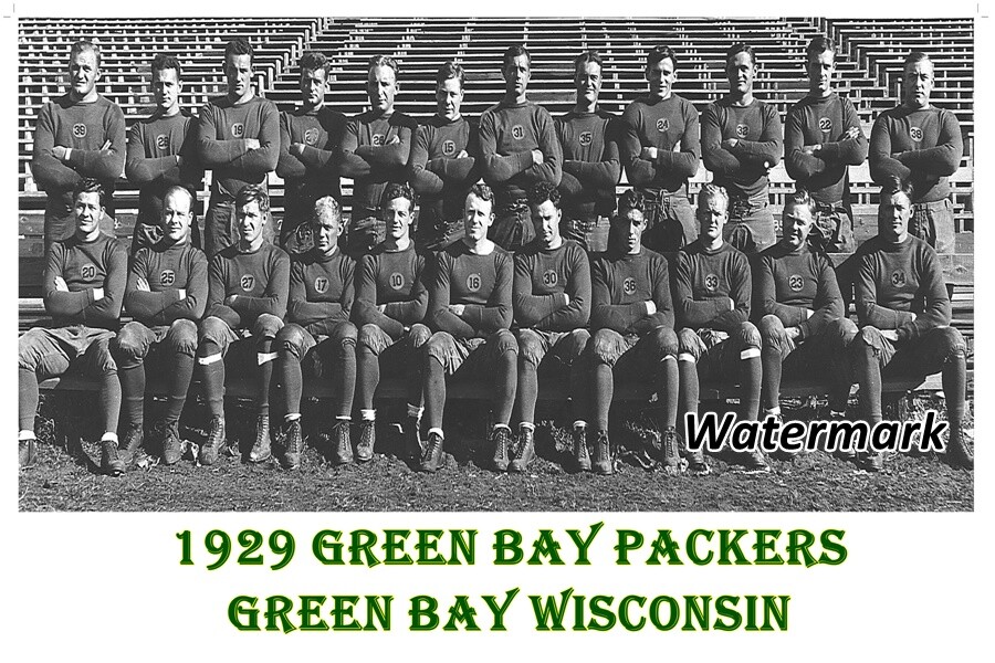NFL 1929 Green Bay Packers Team Picture Black & White 8 X 12 Photo ...