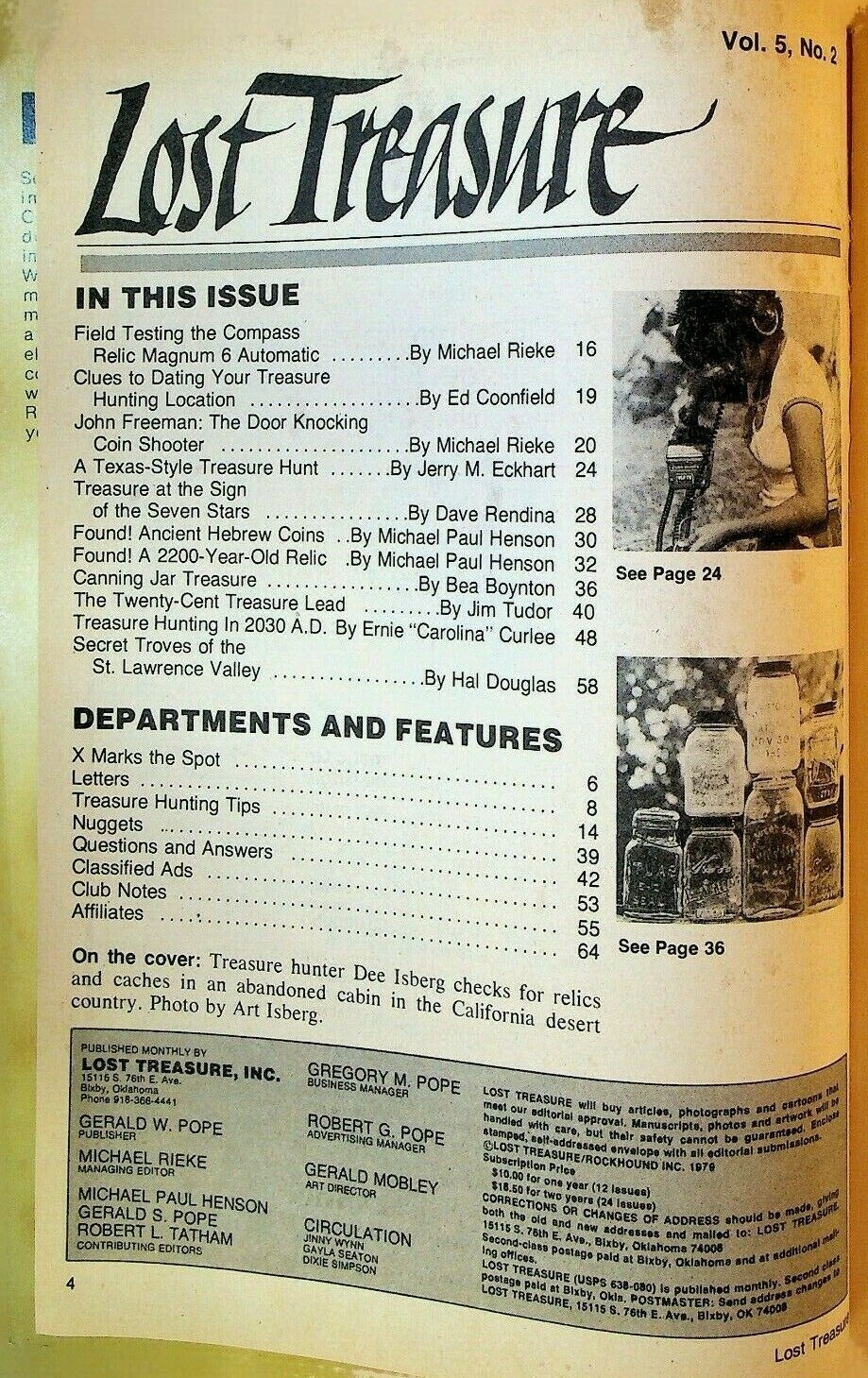 Lost Treasure Magazine January 1980 John Freeman Dee Isberg St Lawrence ...