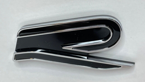 Black & Chrome VW R Line Badge Emblem LOGO Stick On 30mm x 65mm R-Line ...