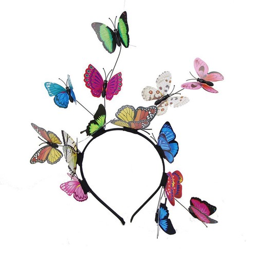 Glowing LED Light Up Butterfly Fascinator Headband Bohemian Hair Band ...