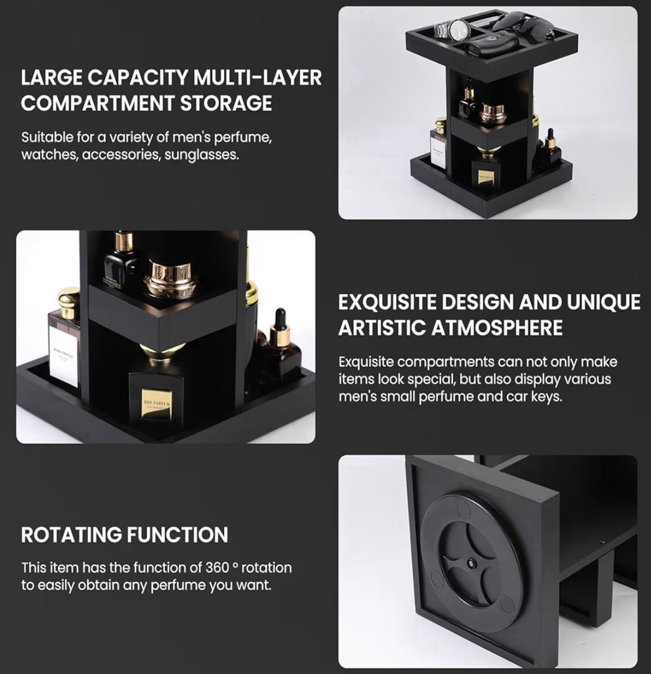 Cologne Organizer for Men,Cologne Stand,3 Tier Large Capacity Wood ...