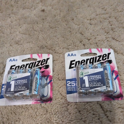 Energizer Ultimate Lithium AA Battery 16 batteries (2 packs of 8)- NEW ...