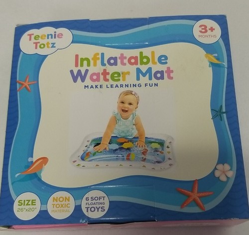 Infant Inflatable Tummy Time Water Mat 26" x 20" Baby 3+ mths W/6 Float ...