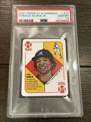 Ronald Acuna Jr 2021 Topps Blake Jamieson ‘51 1951 Redbacks #17 PSA 10 ...