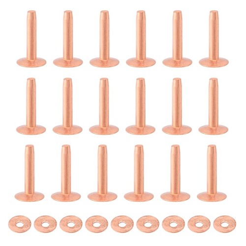 1X(100 Sets Copper Rivets and Burrs Washers Leather Copper Rivet ...
