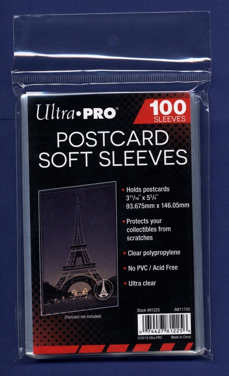 (100 NEW) ULTRA PRO Postcard Soft Sleeves Quality Ultra Clear For ...