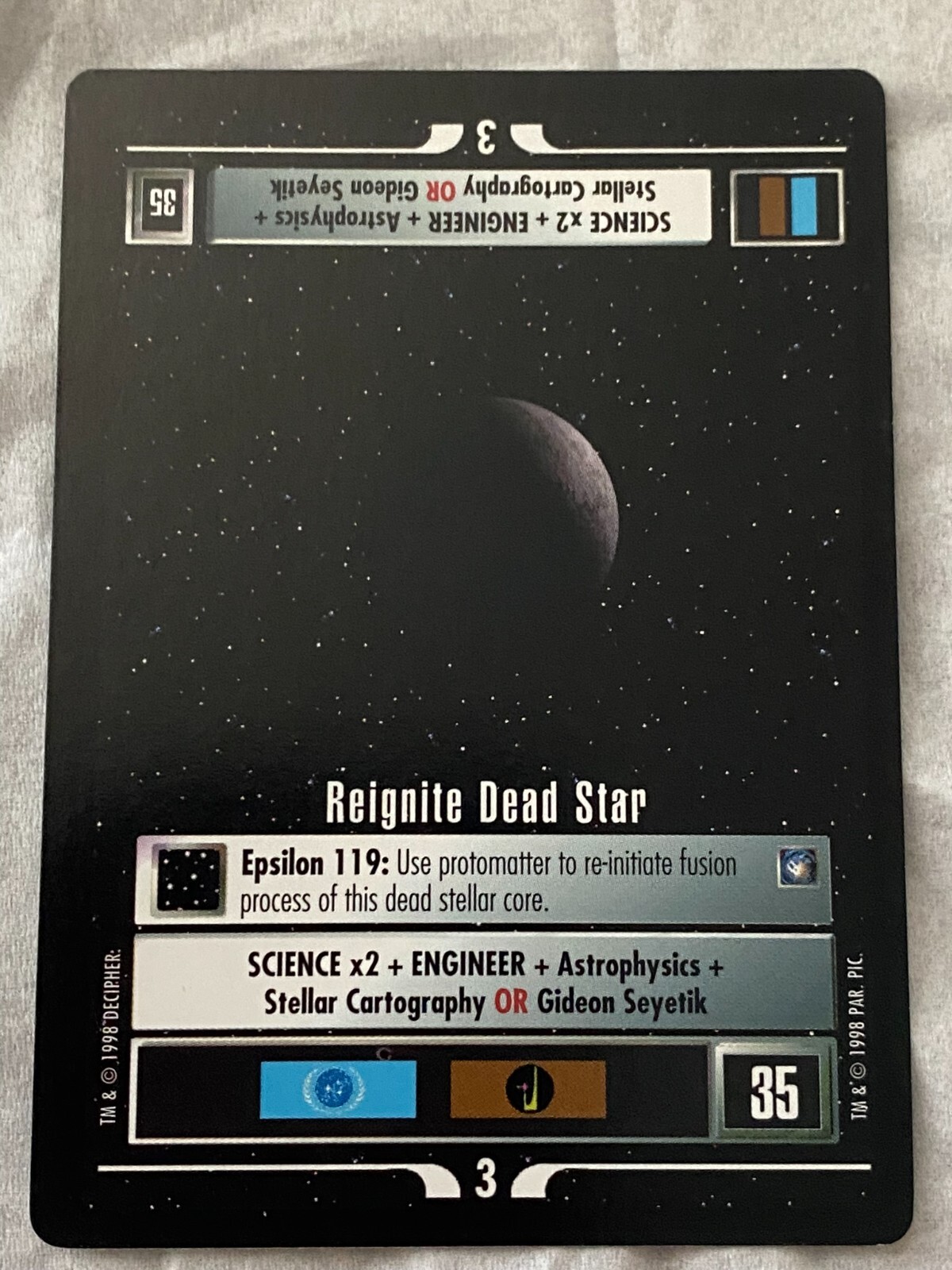 Star Trek CCG 1E Deep Space Nine REIGNITE DEAD STAR Card NEVER PLAYED ...