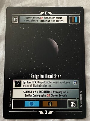 Star Trek CCG 1E Deep Space Nine REIGNITE DEAD STAR Card NEVER PLAYED ...