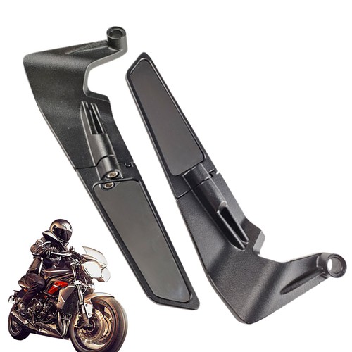 Motorcycle Rear View Mirrors Rotating Wide Viewing Angle Wing Rearview ...