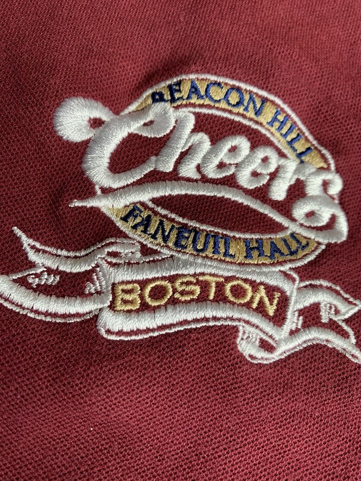 Vintage CHEERS BOSTON TV Show Golf Polo Mens Size Small Cotton Maroon B23 | eBay