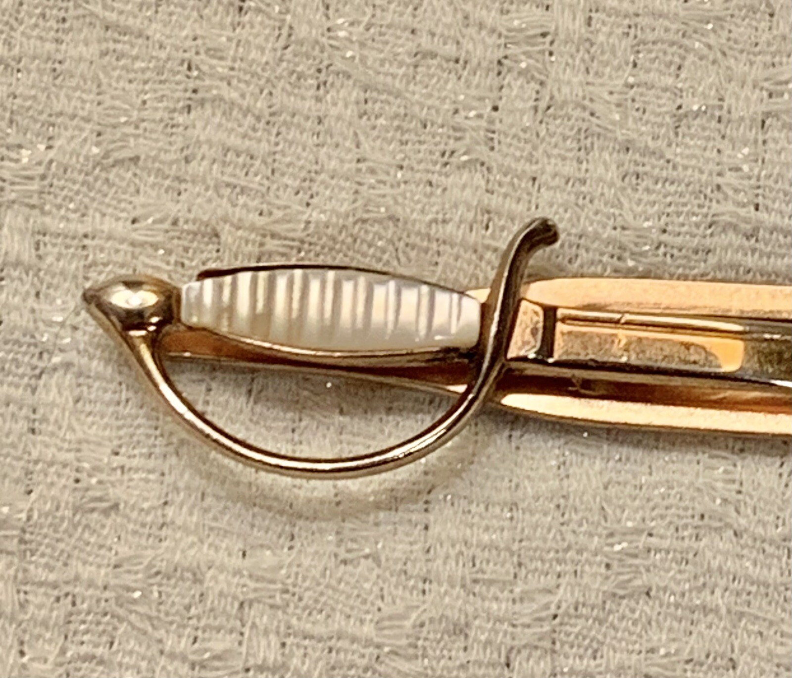 RARE vintage SWANK SWORD tie clip / bar Mother Of Pea… - Gem