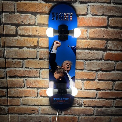 Skateboard Lamp With President Trump. Custom Made. All New Material ...