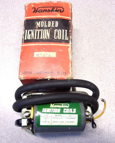 HONDA HANSHIN IGNTION COIL C100 SUPER CUB JAPANESE NOS WITH ORIGINAL ...