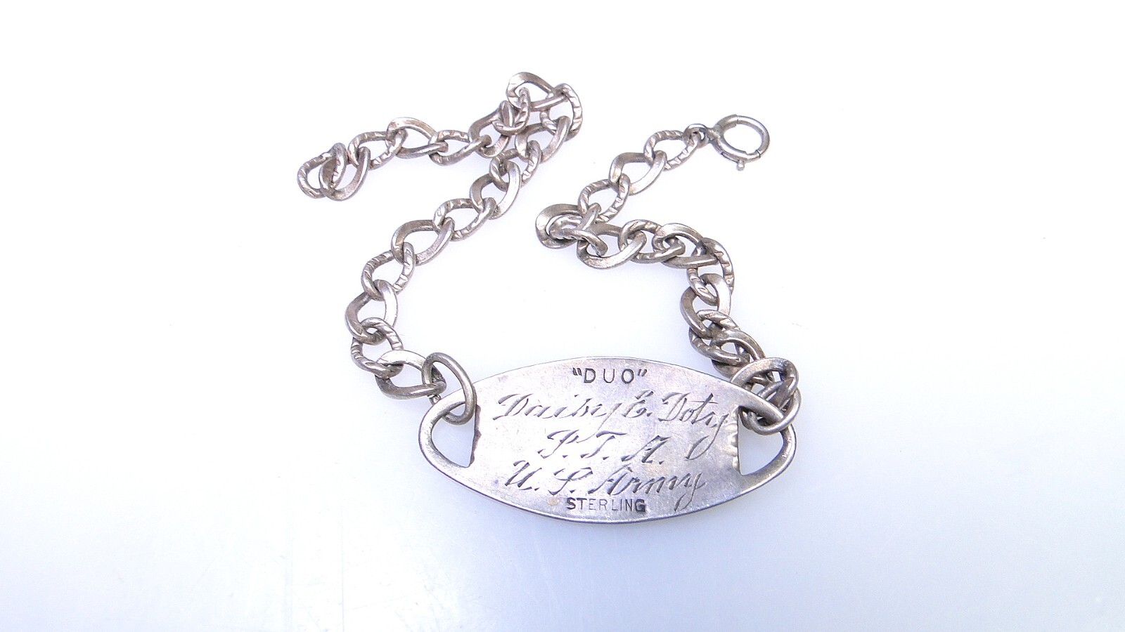 Antique WWI Sterling US Army Engraved ID Military Swe… - Gem