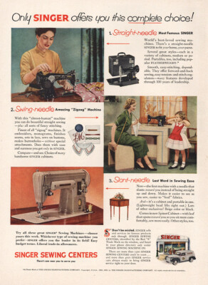 1954 Singer Sewing Centers: Complete Choice Vintage Print Ad | eBay