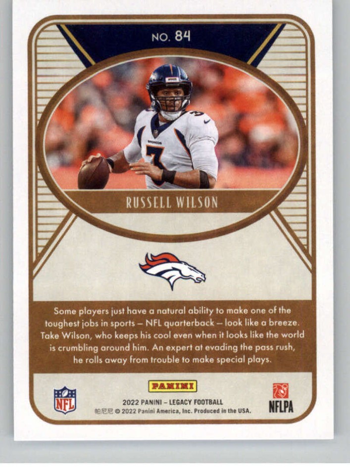 RUSSELL WILSON 2022 Panini Legacy #84 NFL Broncos ID:37461 ID:37461 | eBay
