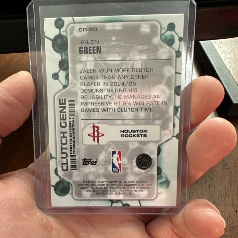 Topps 2025 Chrome Clutch Gene Jalen Green #CG-20 Houston Rockets NBA ...