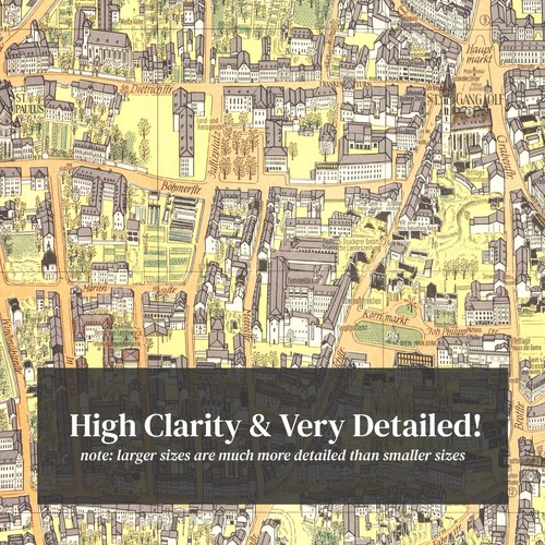 Old Map of Trier 1953 - Vintage Germany Art Wall Decor Print | eBay