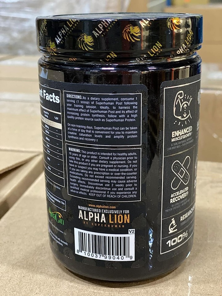 Alpha Lion Superhuman Post Recovery Creatine Velositol Formula 25sv ...