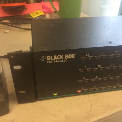 Black Box Serv Switch 16 CPU SW725A-R4 Made in USA NO Cables Rack Mount ...
