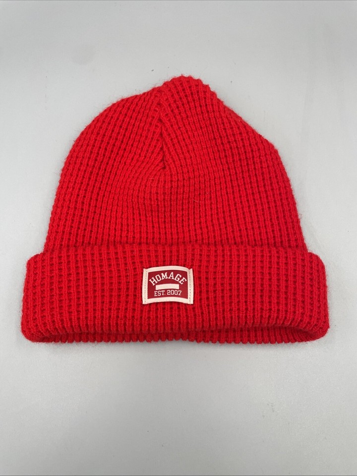 Homage Go To Beanie Thermal Knitted Waffle Red Ohio State Football ...