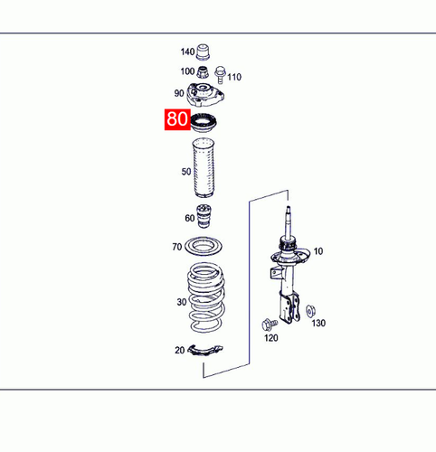 1pcs 2049810025 For Mercedes Front Strut Shock Mount Bushing Support ...