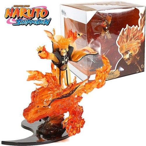Anime Naruto Ninja Uzumaki Nine Tails Kurama Sennin Mode Flame 20cm ...