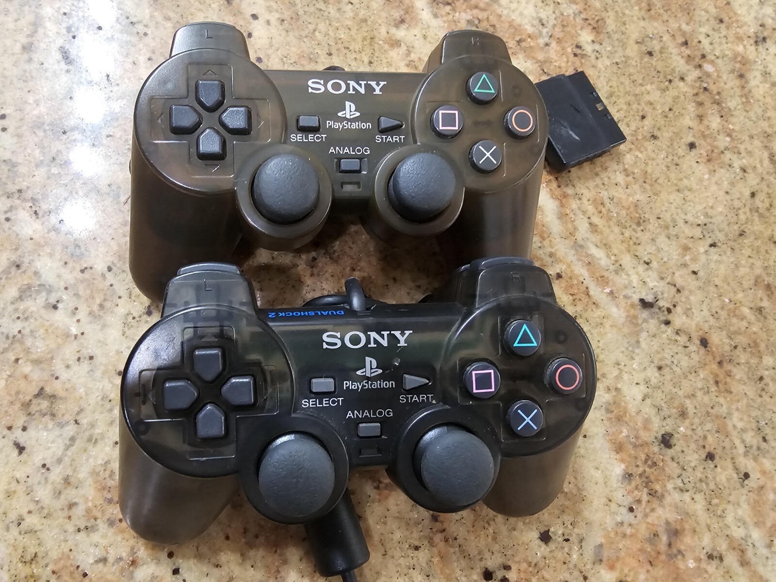 Lot of 2 Official OEM Sony PlayStation 2 PS2 Controller Blue SCPH-10010 ...