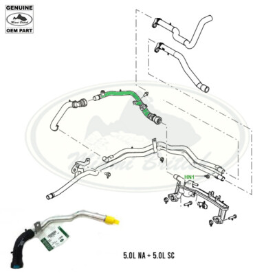 LAND ROVER ENGINE COOLANT HOSE RANGE 10-12 5.0L V8 SC / NA LR011454 OEM ...