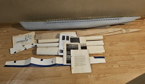 Vintage German submarine U-505 Model Boat RC 5'6" Long Atkins Scale ...