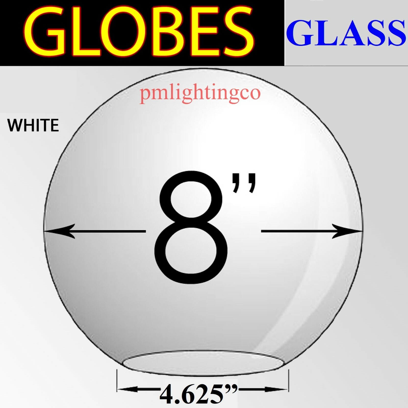 8" LIGHT GLOBE ACRYLIC SPHERE REPLACEMENT SHADE Plastic GLASS COVER LIP ...