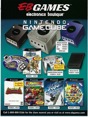 2004 EB Games Nintendo GameCube Consoles Controllers Retro Print Ad ...