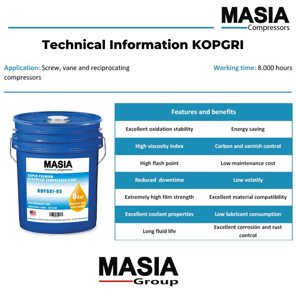 Quincy Quinsyn PG Oil, 5 Gallon Pail, 8000 Hours, PAG Base (143808-005 ...