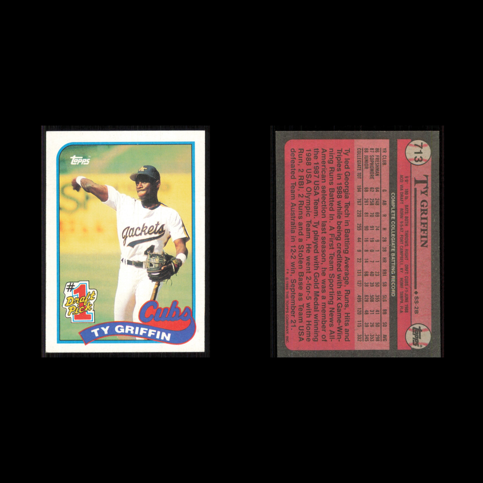 Ty Griffin Rookie #713 1989 Topps Chicago Cubs Baseball Card MLB NM | eBay