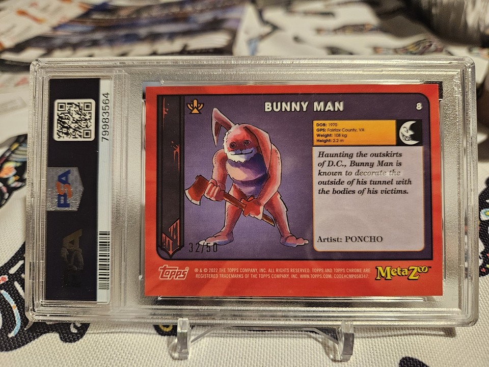 Metazoo Topps Chrome Bunny Man Gold Refractor 32/50 Card #8 PSA 9 | eBay