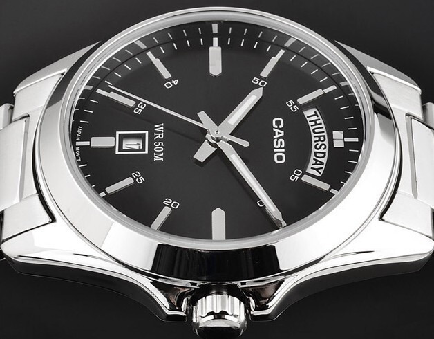 CASIO MTP-1370D-1A1V Stainless Steel Quartz 50M WR Men Metal Band Wrist ...