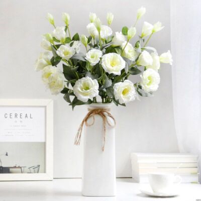 6pcs European Artificial Flowers 3 Head Synthetic Flower Decor For Home ...