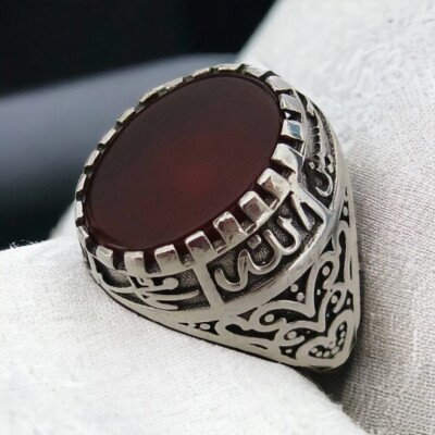 Islamic shia ring men's woman Flat yemeni aqeeq ahlulbayt ahl-ul-bait ...