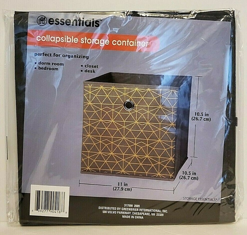 Fabric Collapsible Storage Container Cube Bin Essentials-Bedroom Dorms ...